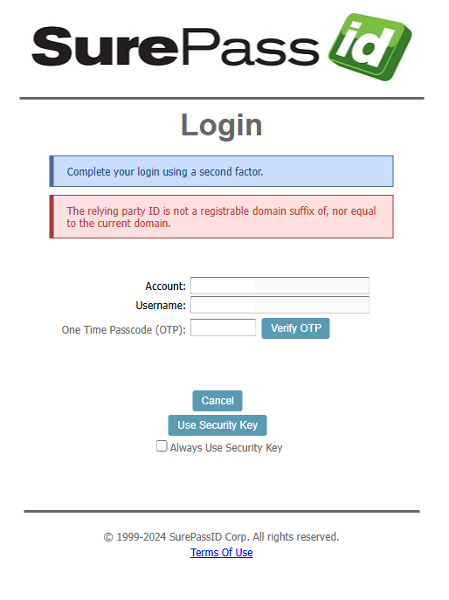 Setting the correct RPID in the API server's settings